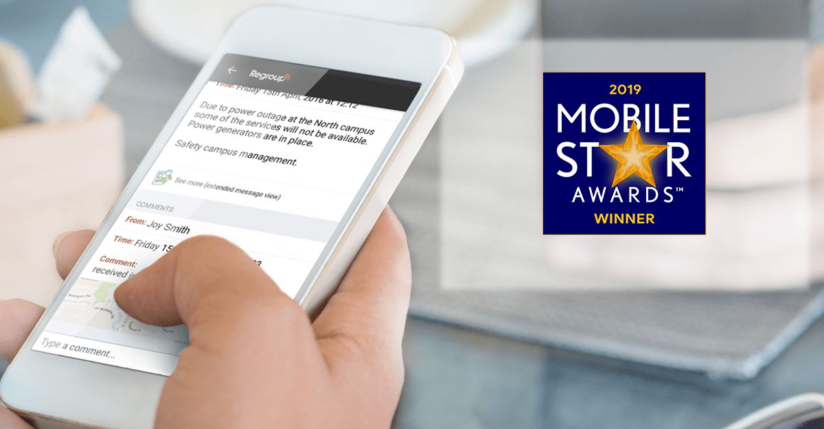 Regroup Mass Notification Wins 2019 Mobile Star Awards Program ...